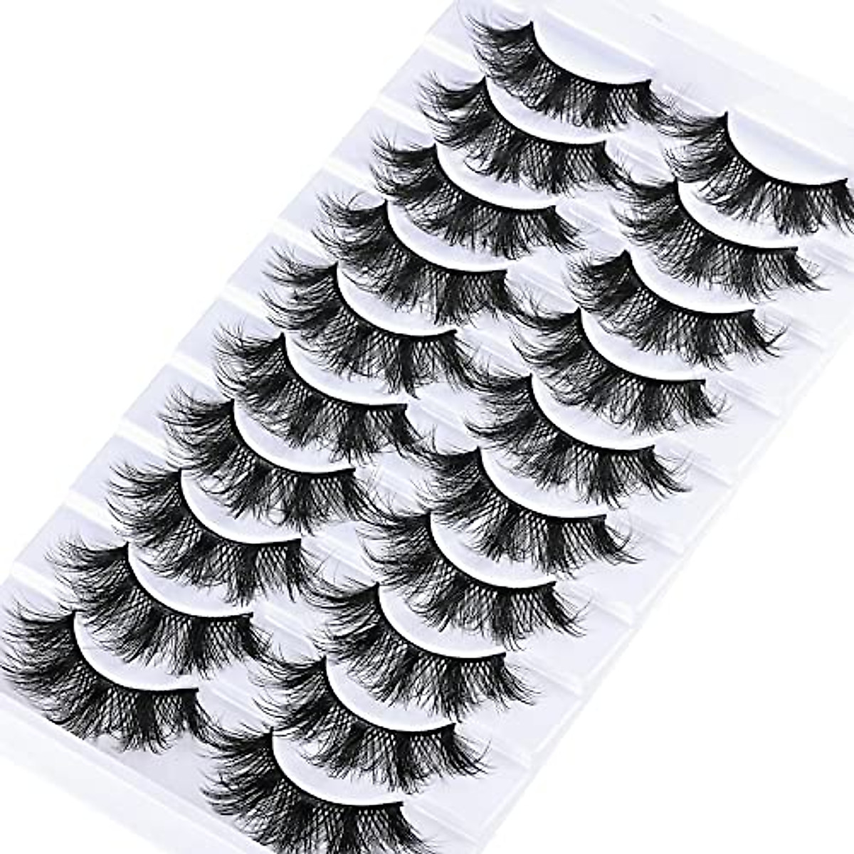 FARRED Fluffy Eyelashes 8D Faux Mink Lashes Wispy Eyelash Natural Look Short Fake Eye Lash Pack Full False Lash 10 Pairs (Z02|12-18MM)