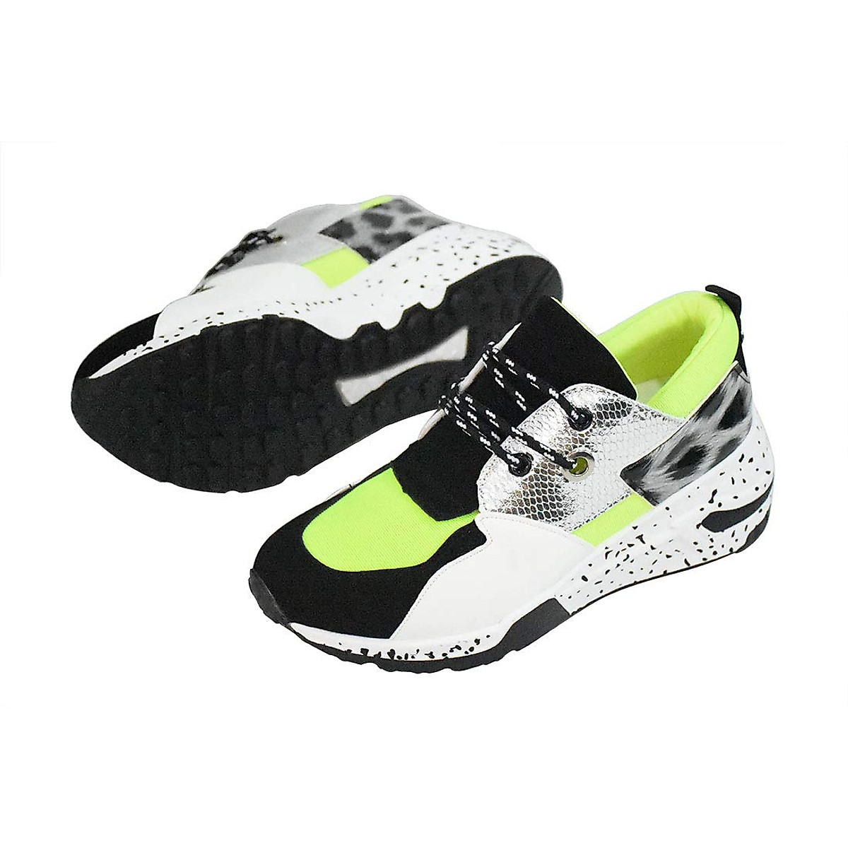 LUCKY STEP Women's Climbing Hiking Retro Jogger Cliff Sneakers Running Sport Trainer Shoes (10 B(M) US, Neon Green)