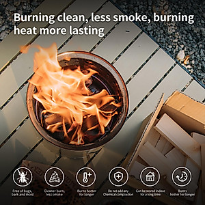 WFLUOLUO Mini Firewood with Fire Starters&Gloves 5'' Lengths Pine Kiln Dried Fire wood Great for Solo Stove Mesa and Mesa XL, Tabletop Fire Pit,Pizza Oven Wood,Grilling Wood,Solo Stove Accessories