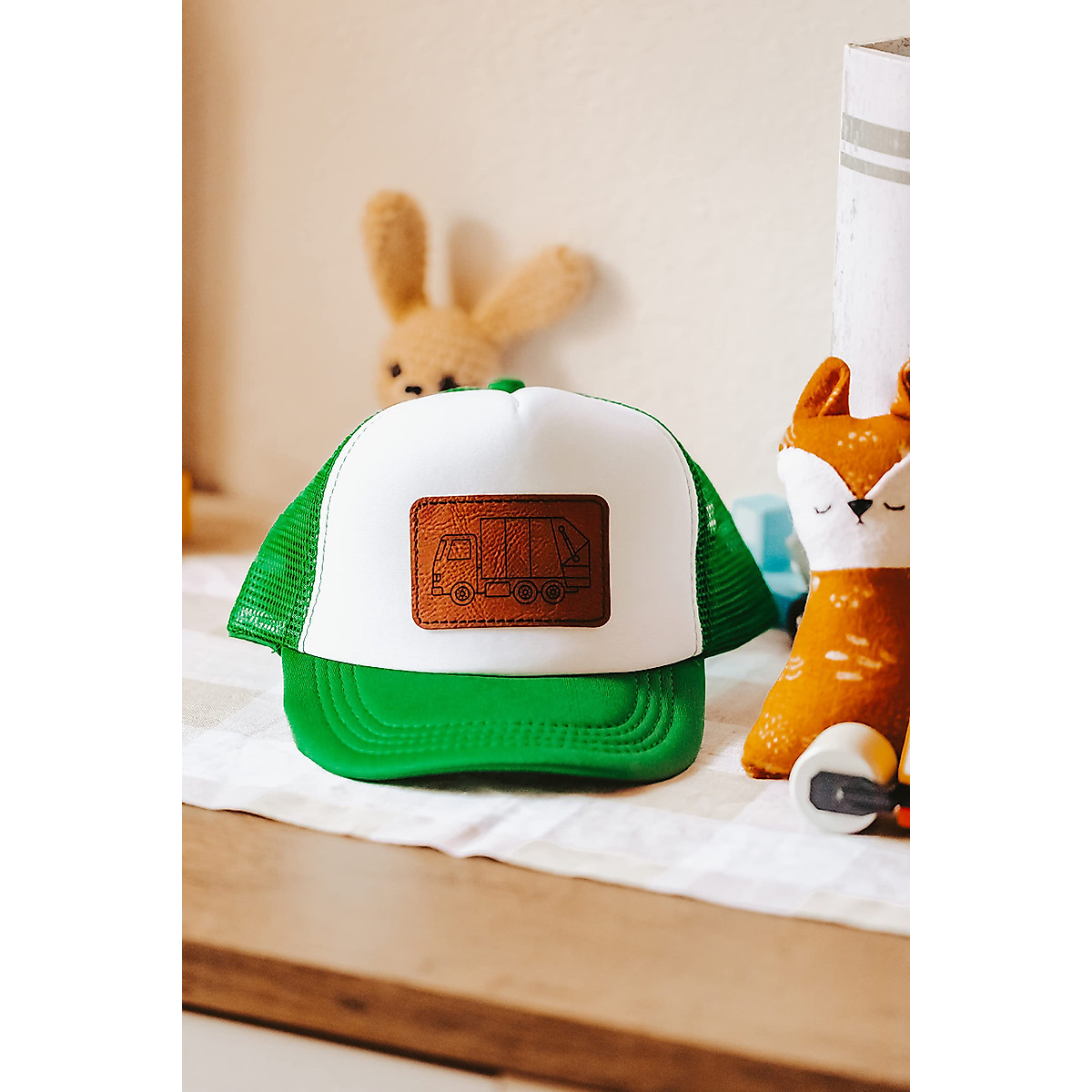 Legacy and Light Garbage Truck Hat for Kids, Trash Truck Ball Mesh Cap for Boys or Girls, Recycling Truck Halloween, Garbage Man Costume, Unisex Toddler Snapback Hats (Green)