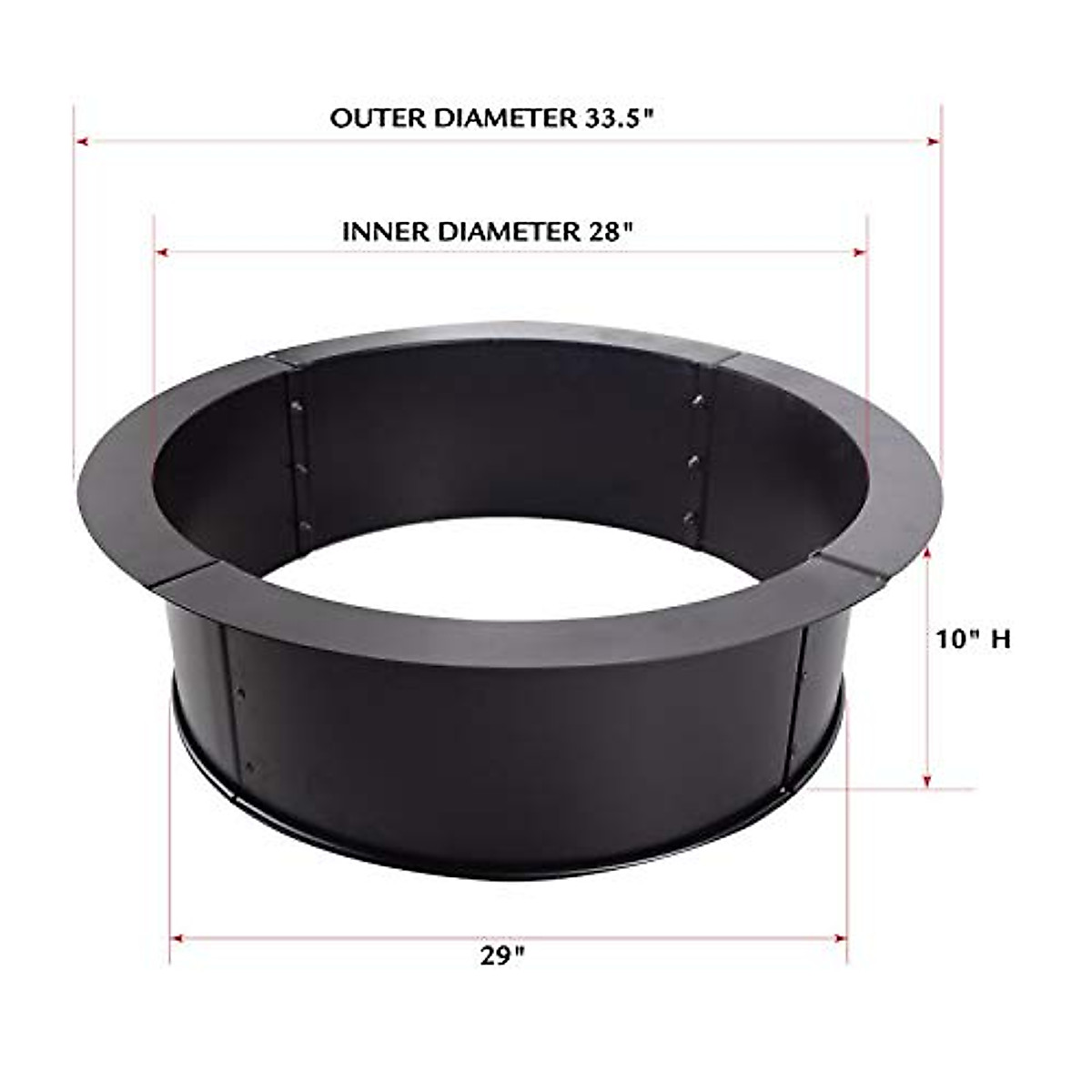 Pleasant Hearth OFW419F0R 28" Round Solid Steel Fire Ring