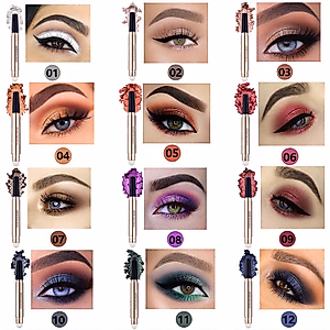 OVIQERKI 18 color eyeshadows stick shimmer,Highlighter waterproof eyeshadow pen,Colour pop eye makeup (Rose Gold # 03)