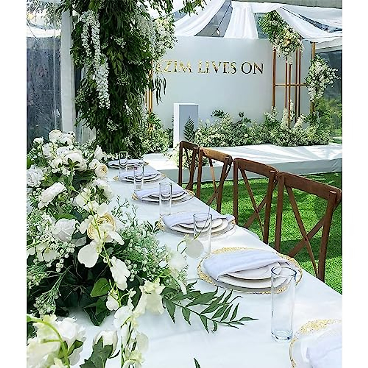 Heudumb Table Cloth 6 Packs White Tablecloths for Rectangle Tables 60x102 Inch Washable Wrinkle Free and Spillproof Polyester Tablecloth for Festival Camping Picnic Wedding Party Table Cover