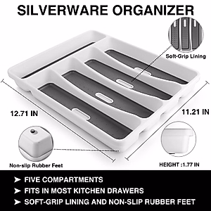 40-Piece Hammered Silverware Set with Organizer, Stainless Steel Square Flatware Set for 8, Food-Grade Tableware Cutlery Set, Utensil Sets for Home Restaurant, Mirror Finish, Dishwasher Safe