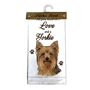 E&S Pets Yorkie Kitchen Towels, Off-white 26.00" x 18.00"