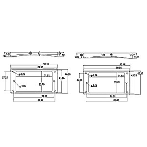 Guyker Curved Bottom Metal Humbucker Pickup Mounting Ring Set - Bridge and Neck Pickups Cover Frame Replacement Compatible with Les Paul LP Style Electric Guitar or Precision Bass(2PCS, Black)
