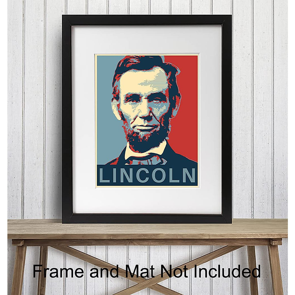 Abraham Lincoln Poster - Abe Lincoln Patriotic Wall Decor for Office, Home, Living Room, Den - Abraham Lincoln Gifts for Patriots, Republicans, Conservatives, Democrats, Liberals - USA US Wall Art