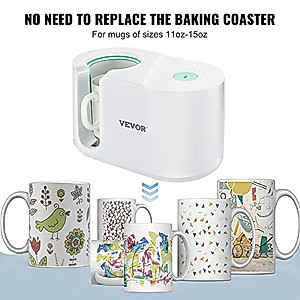 VEVOR Mug Press Machine, Automatic Mug Heat Press for Sublimation 11-15oz, Coffee Cup Transfer Printing, DIY Presents Gifts White