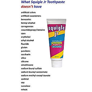 Squigle Jr Toothpaste (for Infants, Toddlers), Travel Toothpaste, Prevents Cavities, Canker Sores, Chapped Lips. Soothes, Protects Dry Mouths. Stops Tooth Sensitivity, No SLS - 1 Pack