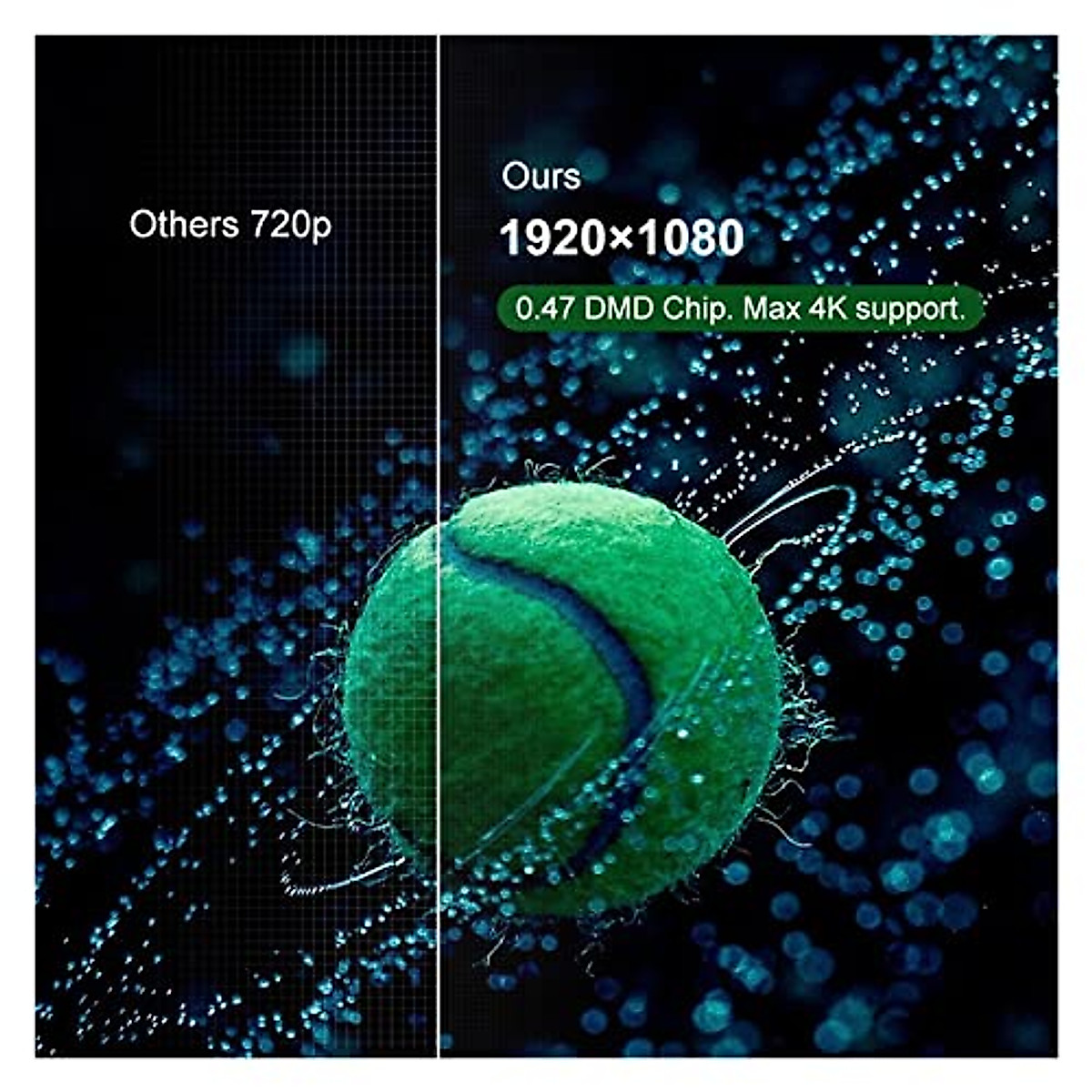 M4000 1080P Projector 4K Support Compatible with Home Theater 2000ANSI Smart TV Android 9.0 WiFi 3D Projector Video Room Beamer (Color : Add Hanger)