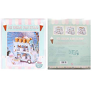 Aooba Van Cake Stand, Ice Cream Truck Decorations - Ice Cream Baby Shower，Birthday Party Supplies Table Centerpiece Decor Ice Cream Cart Cake Cupcake Stand(3 Tier)