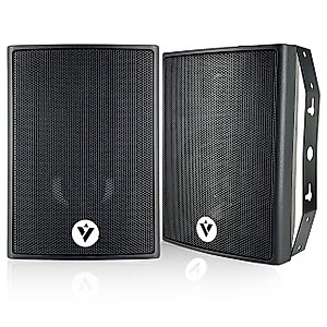 VOYZ 2-Way Wall Mounted Speakers for Indoor and Outdoor Fun - High Performance 100-Watt Loudspeakers with 4" Polypropylene Cone Woofer for Sleek Sound - Ideal Wired Speakers for Outdoor & Home Theater