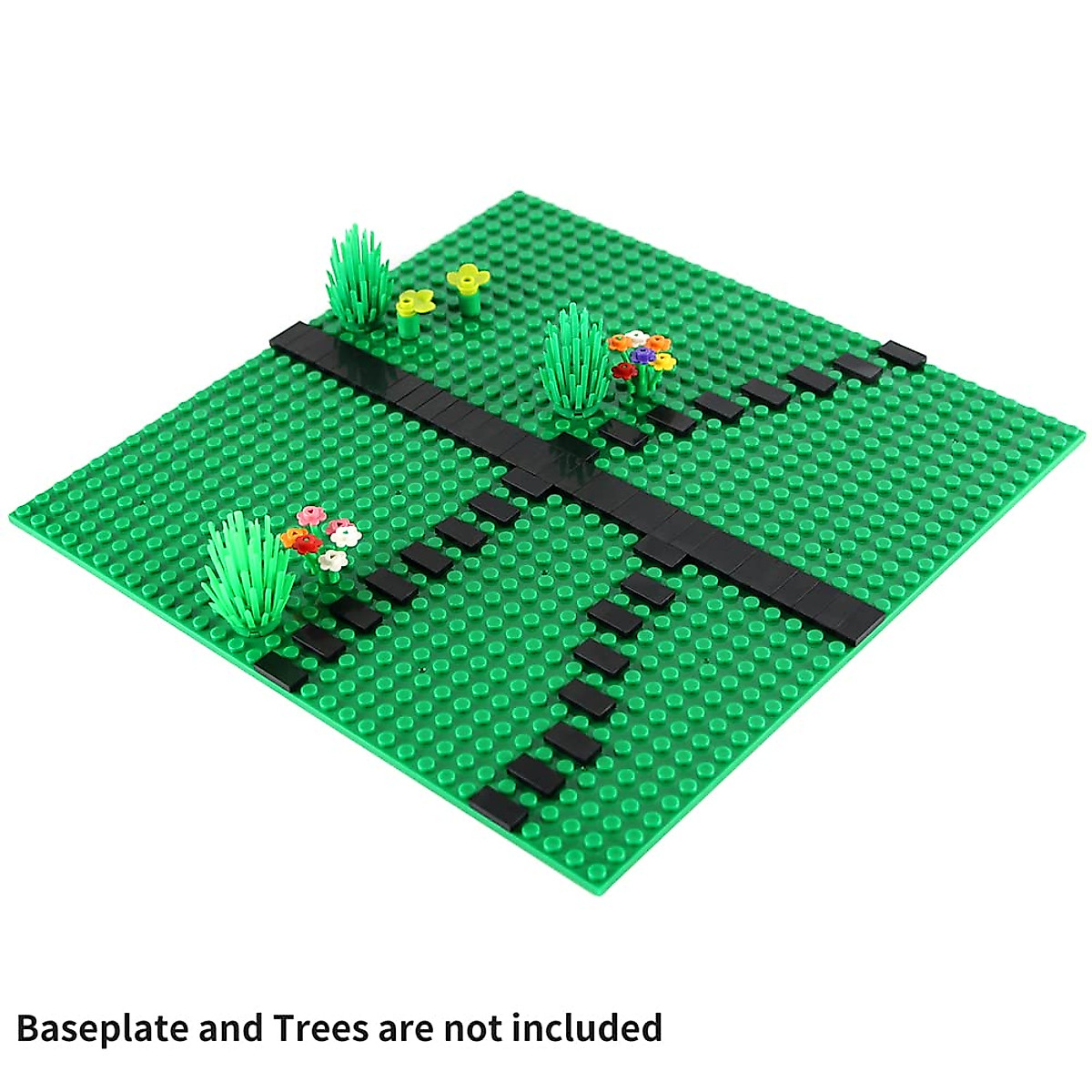 Black 1×2 Tile ×700 Parts and Pieces Flat MOC Bricks, Bulk Building Blocks for Smooth Surface Wall Floor, Toy Accessories Compatible with Major Brands