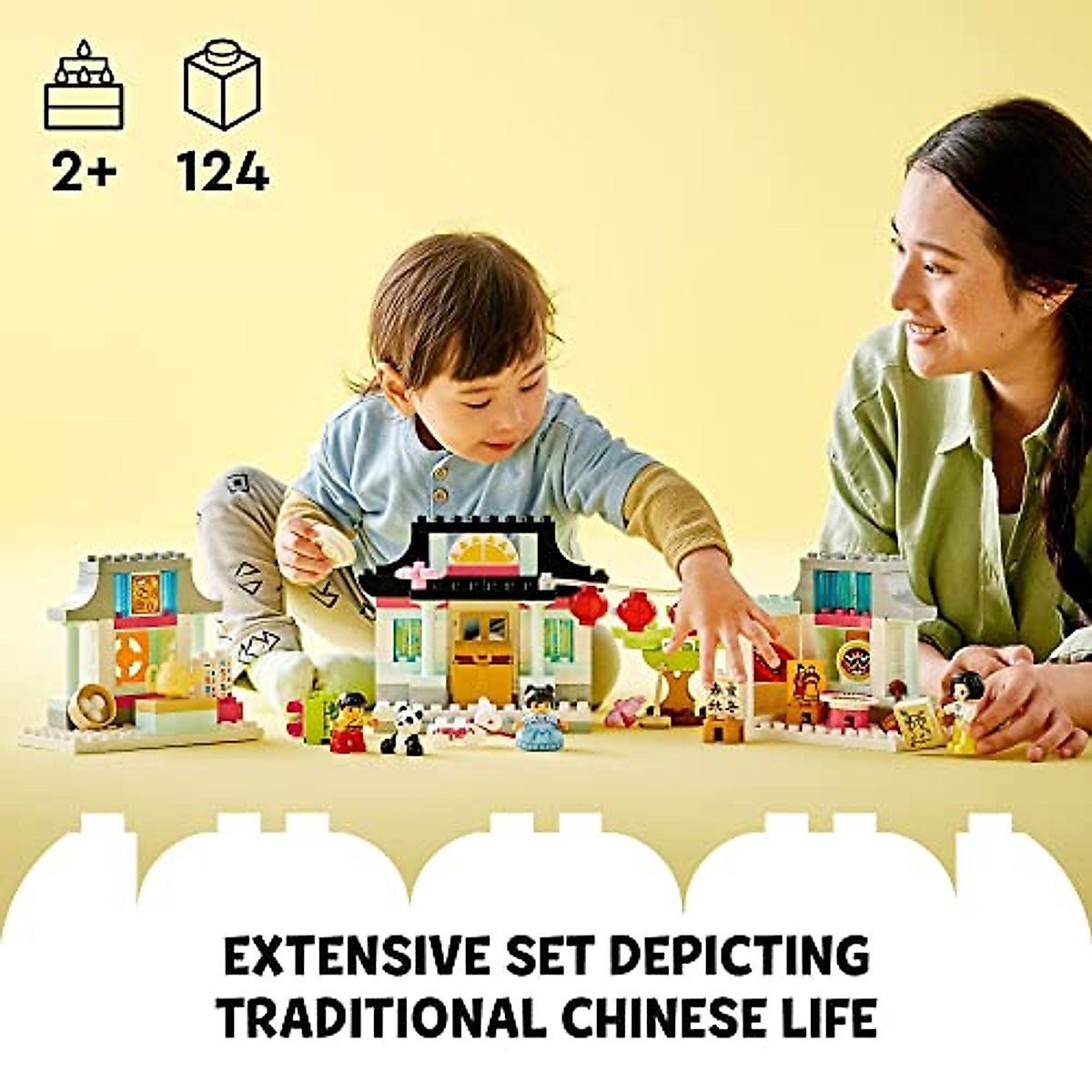 LEGO DUPLO Learn About Chinese Culture 10411 Bricks Set with Toy Panda and Family Figures, Educational Learning Toys for Toddlers Age 2 Plus Years Old