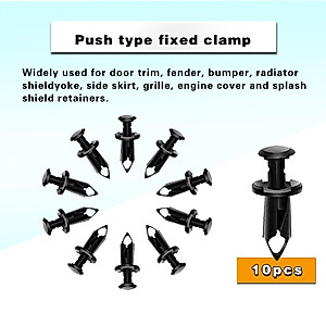 yvshy 35 PCS Car Engine Under Cover Splash Shield Guard Bolts, Bumper Fender Liner Push-Pull Fastening Rivet Clips, Metal U-Clip Retainers Kit, Universal Fastening Accessories for Most Cars (Black)