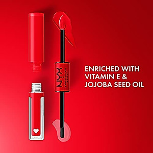NYX PROFESSIONAL MAKEUP Shine Loud, Long-Lasting Liquid Lipstick with Clear Lip Gloss - Rebel In Red (Warm Red)