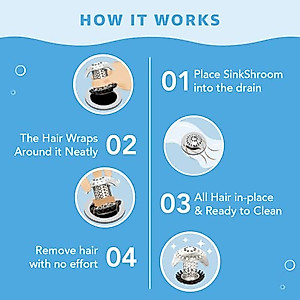 SinkShroom Ultra Revolutionary Bathroom Sink Drain Protector, Stainless Steel with Stopper