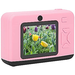 Tgoon Children Video Camera, IPS Screen 2.0in Cute Look Children Camera Anti‑Drop with Large Capacity Battery for Home(Pink)