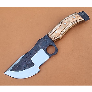 Meerab Corporation Handmad High Carbon Steel Hunting Tracker Knife Overall 10 Inches With Olive Wood Handle