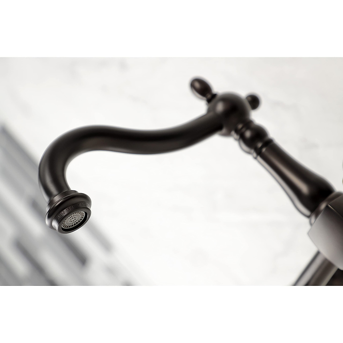 Kingston Brass KS1265PL Heritage Two-Handle Wall Mount Kitchen Faucet, Oil Rubbed Bronze