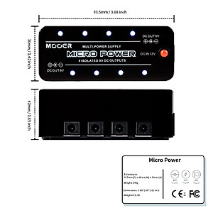 MOOER Micro Power Effects Power Supply for Mini Rigs