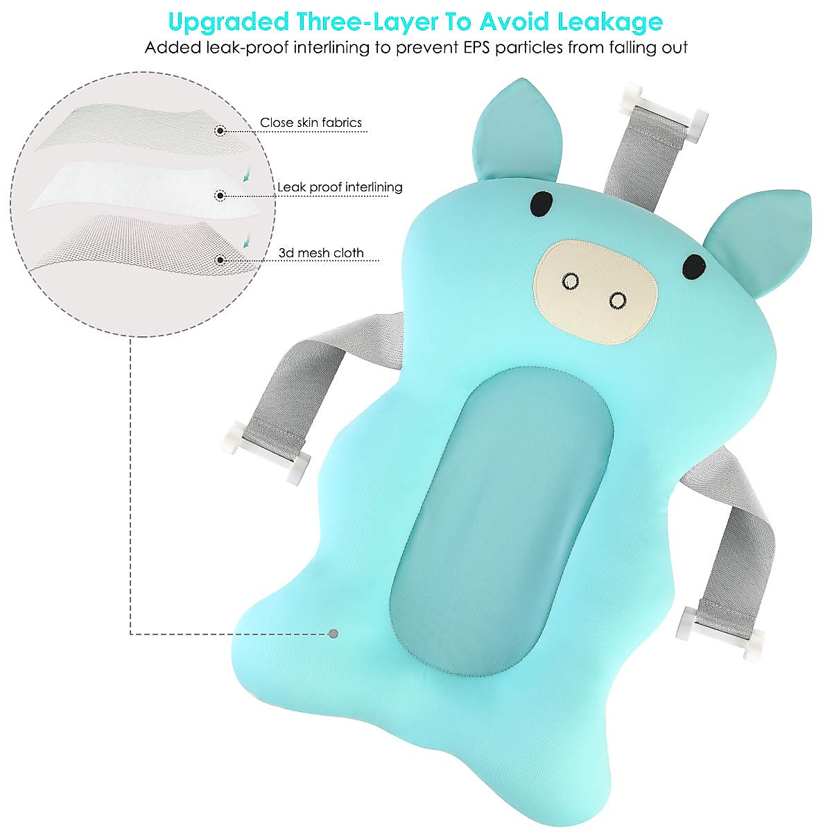 SH-RuiDu Baby Bath Cushion, Newborn Infant Bathtub Support Cushion Lounger Anti-Slip Soft Bath Tub Cushion Seat Support for 0-12M Boys Girls