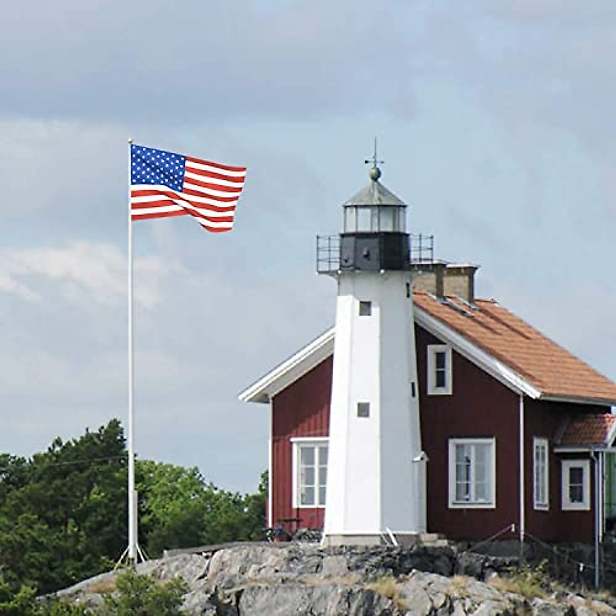 American Fags for Outside 3x5 FT -Heavy Duty USA Flag with Embroidered Stars, Sewn Stripes, and Brass Grommets, 210D Oxford Nylon and Double Edge Sewing,Brass Grommets Nylon Garden US Flag