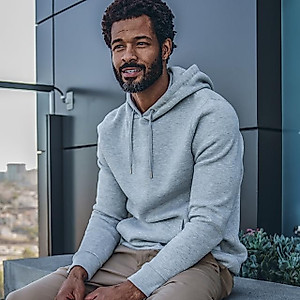 Fresh Clean Threads Heather Grey Pullover Hoodies for Men - Pre Shrunk Soft Fitted Premium Classic Fit - Cotton Poly Mens Hoodie - Large