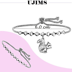 UJIMS Squirrel Charm Bracelet Squirrel Lover Gifts Animal Bracelet Friendship Jewelry for BFF Sister Squirrel Lady Gift (Squirrel Bracelet)