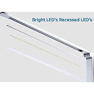 Ambertronix Rechargeable Cordless LED Desk Lamp, 5 Brightness & 5 Lighting Modes, USB Charging Port, Portable, Dimmable, Touch Control, Auto Timer (White)
