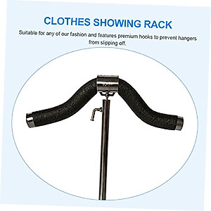 Cabilock 2pcs Little Girl Boy Steel Showing Kids Dress Storage Stainless Metal Hanger Support Display Clothes Child Rack Stand Children Store Clothing