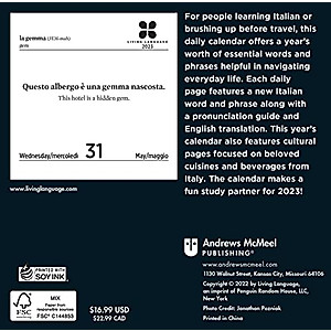 Living Language: Italian 2023 Day-to-Day Calendar: Daily Phrase & Culture