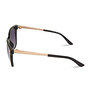 GUESS Women's Stud Acccent Square Sunglasses, Shiny Black, 56mm