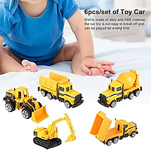 SPYMINNPOO Small Construction Toys,6PCS 1:64 Scale Alloy Plastic Engineering Car Truck Toy Mini Construction Vehicles Toys for Boys Mini Vehicle Constructio Model Kids Gift