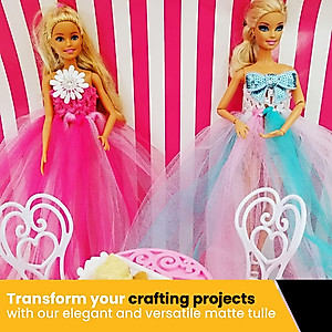 Expo International Decorative Matte Tulle Spool of 6 Inch X 25 Yards | White