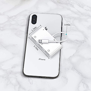 K-mate Compatible with iPhone/iPad to USB Adapter, 6 in 1 USB Camera to iPhone/ iPad Adapter with SD & TF Card Reader, Power Delivery, Compatible with iPhone/iPad/iPod and More USB Device White