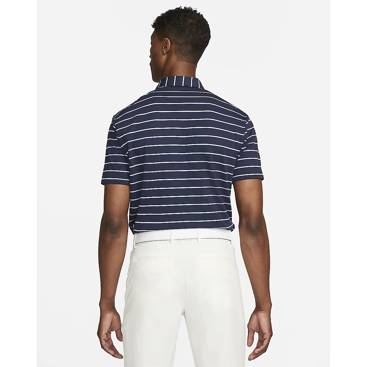 Nike Dri-FIT Player Men's Striped Golf Polo (as1, Alpha, l, Regular, Regular, Obsidian/Brushed Silver)