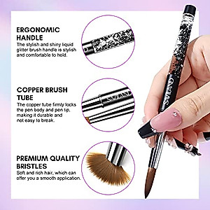 Saviland 11PCS Kolinsky Acrylic Nail Brush set - Size 4/6/8/10/12/14/16 Acrylic Powder Brushes for Acrylic Nails Extension & 3D Nail Carving