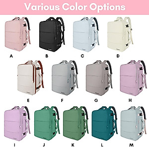 Travel Backpack for Women, Carry On Backpack with USB Charging Port & Shoe Pouch, TSA 15.6inch Laptop Backpack Flight Approved, College School Bag Casual Daypack for Weekender Business Hiking, Pink