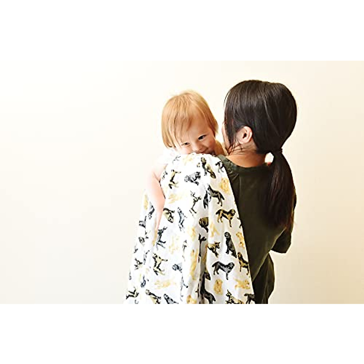 Mud Pie Labrador Retriever Print Muslin Baby Swaddle Blanket, 1 Piece
