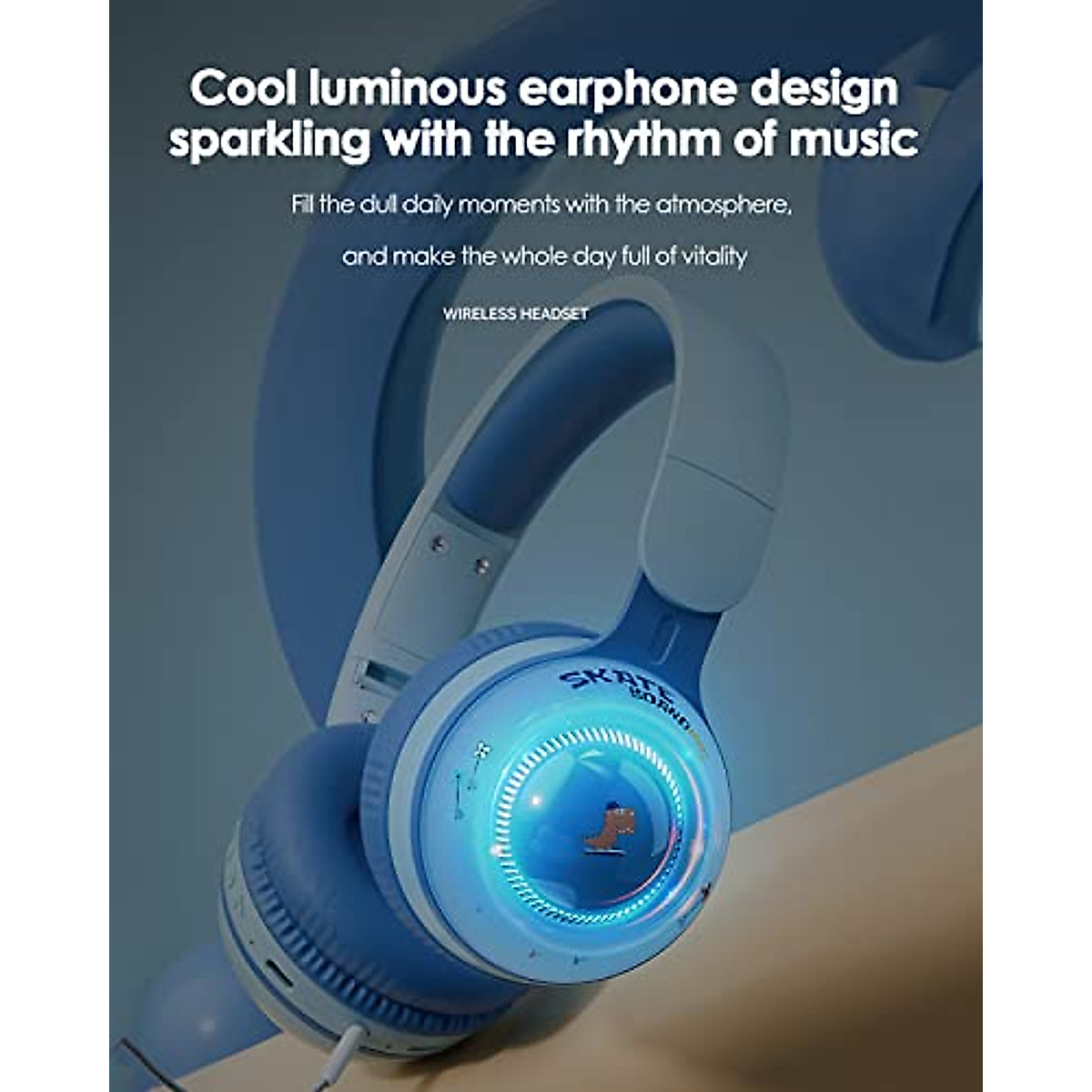 Xmenha Kids Wireless Headphones with Microphone for School - Boy Girls Noise Cancelling Ear Protection Bluetooth Headphones Foldable Children Volume Limiting for iPad Kindle Airplane Travel Tablet