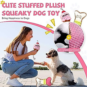 BAEJMJK 6 Pack Puppy Teething Toys Pink Small Breed Dog Chew Toys with Rope Cute Soft Rubber Puppy Toys Set for Cleaning Teeth Interactive Pet Doggy Bone Toys