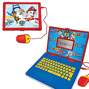 LEXiBOOK JC598PAi4 Paw Patrol-Educational and Bilingual Laptop Portuguese/English-Toy for Child Kid (Boys & Girls) 124 Activities, Learn Play Games and Music with Chase Marshall-Red/Blue