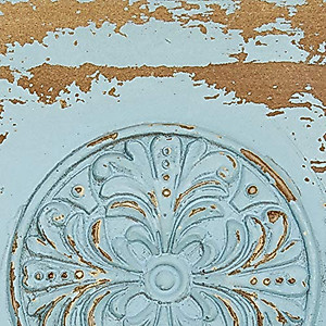 Deco 79 Wood Scroll 1 Shelf Wall Shelf, 32" x 4" x 8", Blue