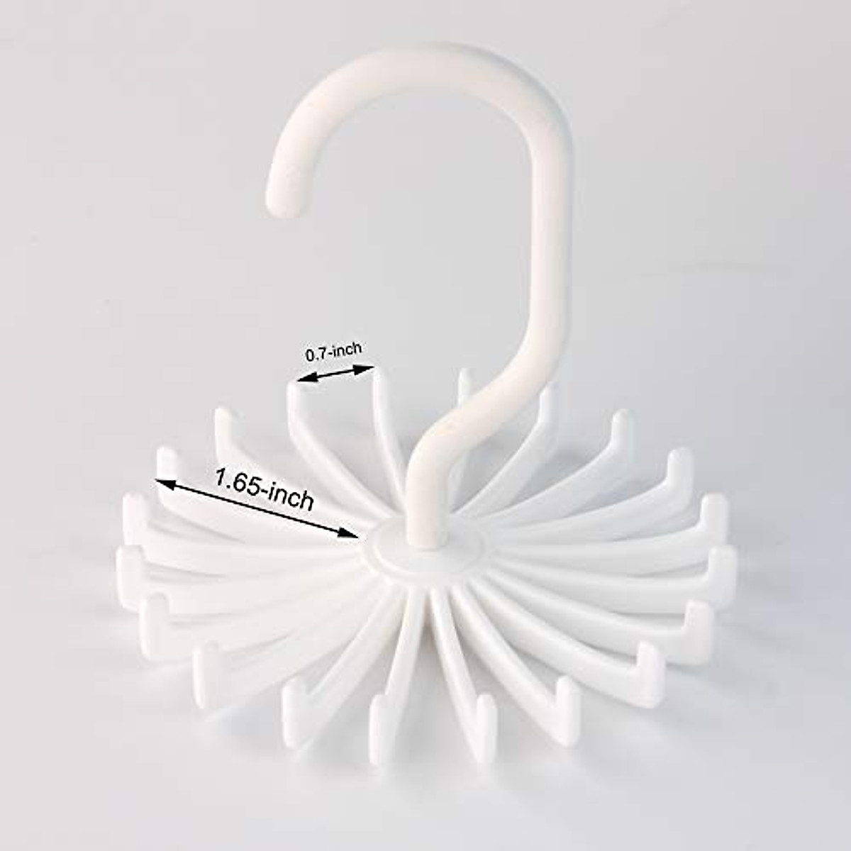 Z ZICOME 3 Pack Twirl Ties Rack Closet Organizer Tie Hanger Hook Headband Holder (White)