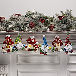Bucilla Gnomes, Felt Applique Christmas Ornaments, Set of 6