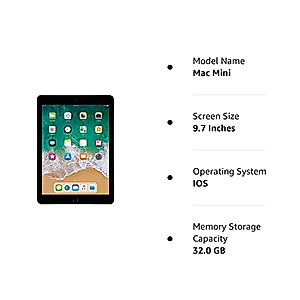 Apple iPad 9.7-inch Retina Display with WIFI, 32GB, Touch ID, 2017 Mode - Space Gray (Renewed)