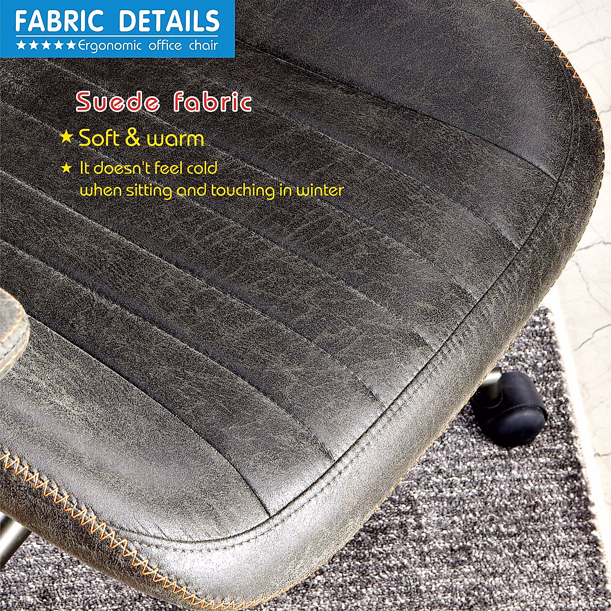 XIZZI Ergonomic Chair, Modern Computer Desk Chair,high Back Leathe Office Chair with Lumbar Support for Executive or Home Office (Gray-Black)