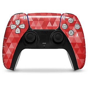 WraptorSkinz Skin Wrap compatible with Sony PS5 DualSense Controller Triangle Mosaic Red (CONTROLLER NOT INCLUDED)