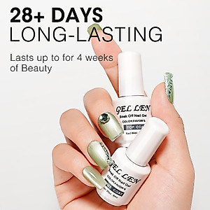 Gellen Gel Top and Base Coat, 2pcs Clear Gel Nail Polish Set, 8ml No Wipe Gel Top Coat Nail Polish, Long lasting Base Coat Gel Manicure, Soak Off LED Nail Lamp Base Top Coat for Nail Salon, Nail Art